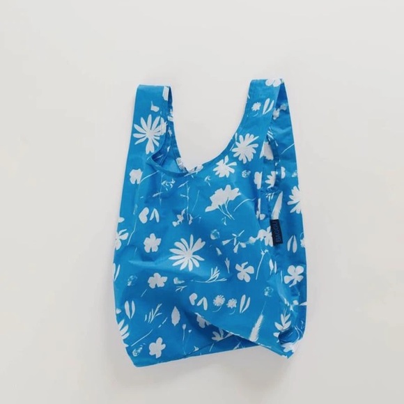 BAGGU | Bags | Baggu Floral Sun Print Blue Baby Mini Reusable Nylon ...